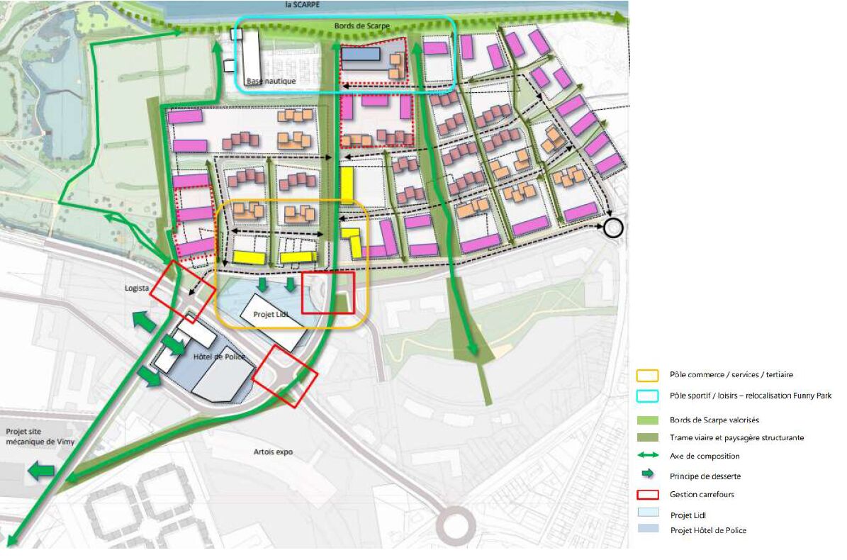 Saint-Laurent-Blangy : un projet de quartier mixte renforce les berges de la Scarpe